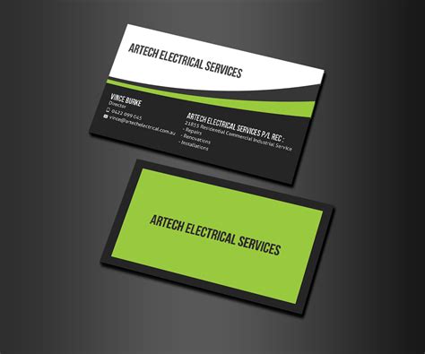 Modern Serious Business Business Card Design For Artech Electrical