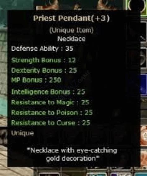 3 Priest Pendand Pp Knight Server Oreads 91085