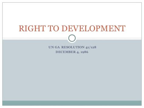 Right To Development
