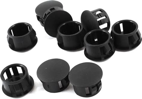 10pcs Black Plastic 14mm Diameter Locking Hole Plugs Button Cover