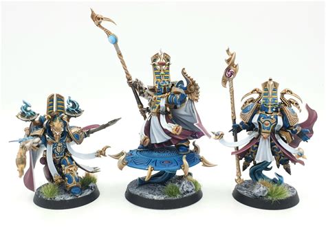 Exalted Sorcerers Painted Miniature Models X 3 Warhammer 40k Thousand