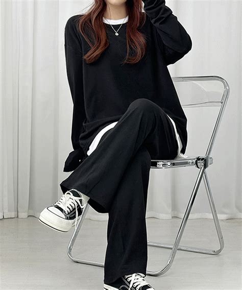 찰랑 스판 와이드 세트 ️짱좋은스판 👍가성비갑 트레이닝세트 츄리닝세트 와이드팬츠 스판바지 밴딩팬츠 트레이닝바지 봄옷 봄 무지 긴팔 봄바지 트레이닝팬츠 에이블리