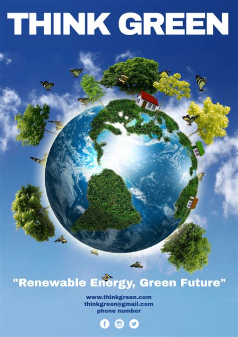 Think Green Campaign Poster Template Postermywall