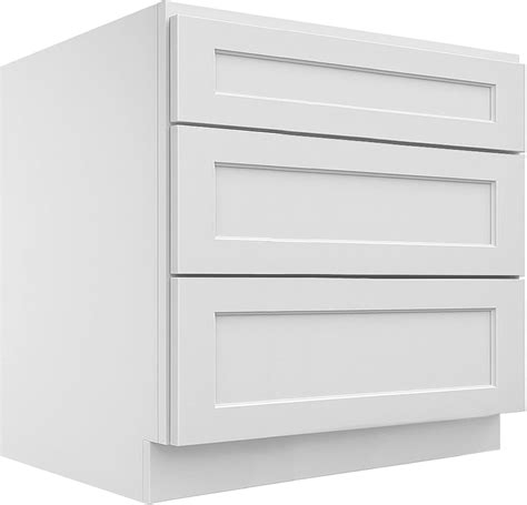 Lieeres 30 3 Drawer Kitchen Base Cabinet White Shaker