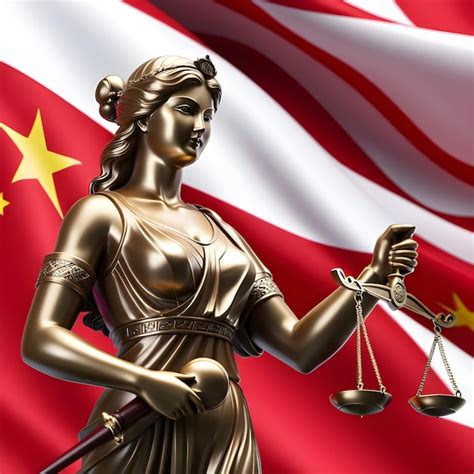 Premium Ai Image Justice Amidst Nations A Symbolic Intersection Of