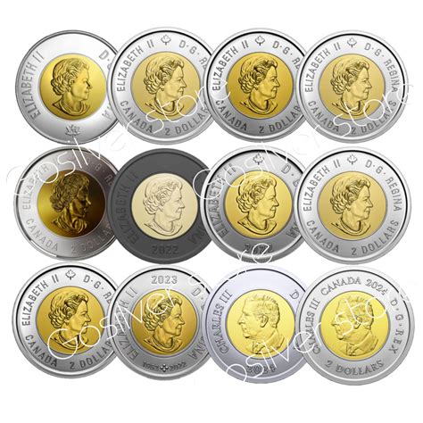 🇨🇦 Full Set Canada Colored Toonie Rare 2 Dollars 12 Coins Set 2017 2024 Ebay