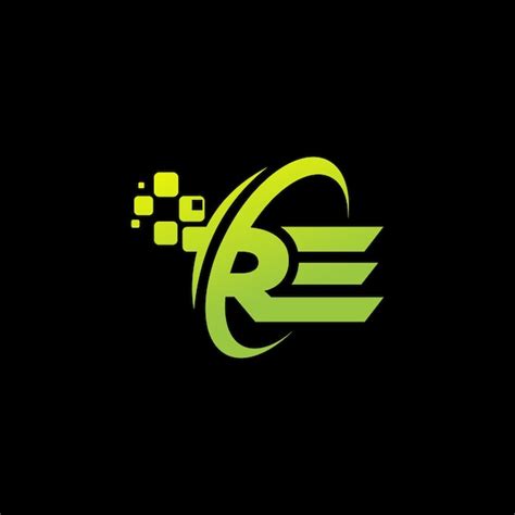 Premium Vector Re Tech Logo Letter Re With Technology Circle Logo Template