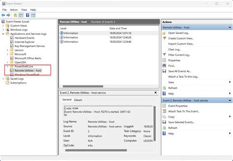 Host Log Remote Utilities