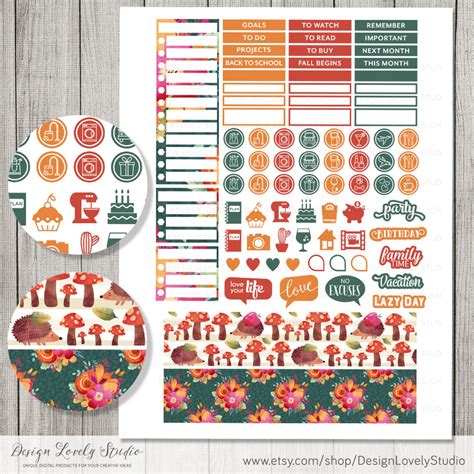 September Planner Kit September Monthly Stickers For Erin Condren