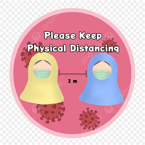 물리적 거리를 유지하여 코로나 바이러스 예방 스티커 일러스트 다운로드 코로나 19 사회적 거리두기 물리적 거리 Png 일러스트 및 Psd 이미지 무료 다운로드