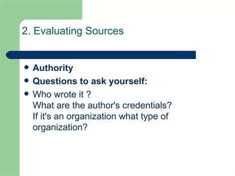 Evaluating And Citing Resources For Research Ppt