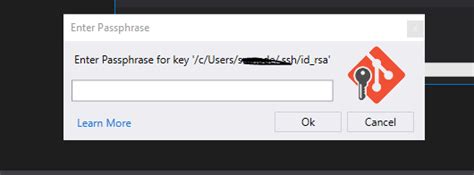 Git How To Get Rid Of The Passphrase Prompt In Visual Studio 2019