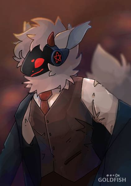 Protogen In Suit 🌹 My Commissions Are Open Doing Bust Up
