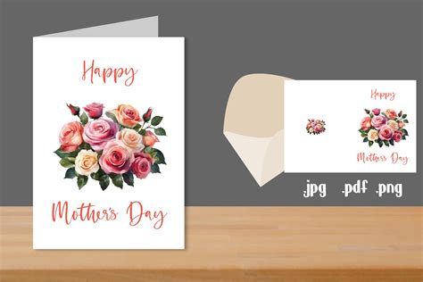 Printable Mothers Day Card Template Graphic By Assalwaassalwa