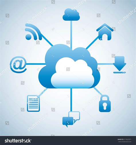 Cloud Computing Over White Background Vector Stock Vector Shutterstock