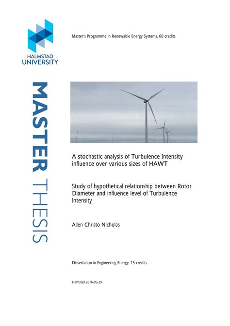 Pdf A Stochastic Analysis Of Turbulence Intensity Influence Over