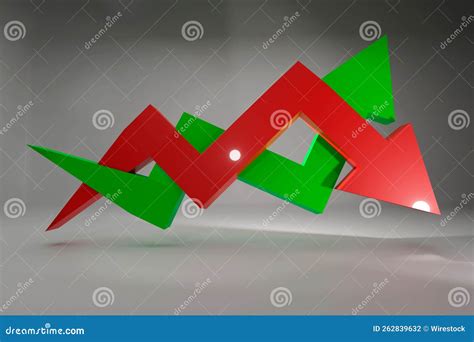 3d Arrows Of Decline And Increase Symbolizing Inflation And Deflation