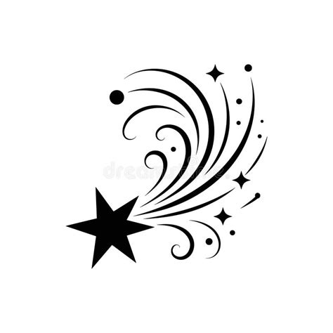 Artistic Black And White Illustration Of A Shooting Star With