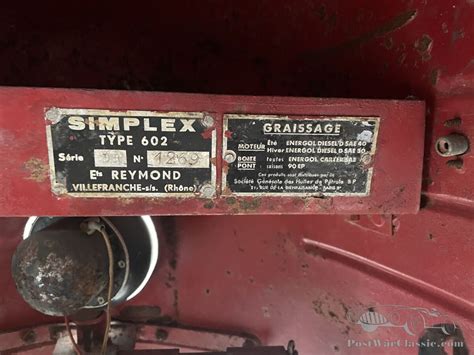 Car Simplex Type 602 1953 For Sale Postwarclassic