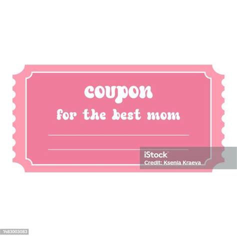 Isolated Coupon For Mom Template Stock Illustration Download Image