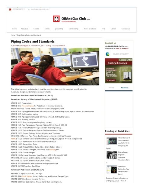 Piping Design Training Piping Codes And Standards Oilandgasclub