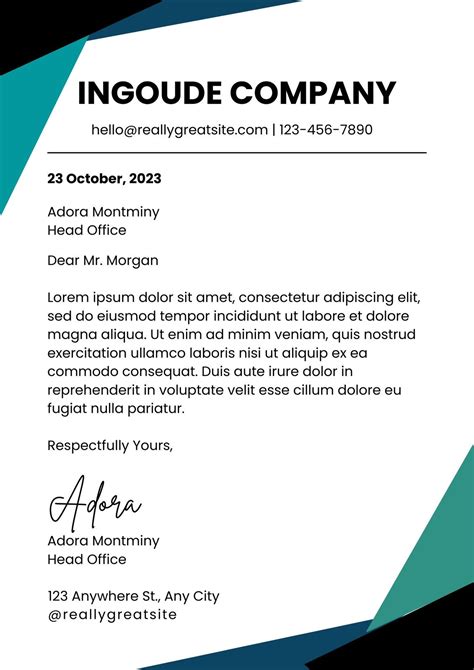 A Business Letter Format
