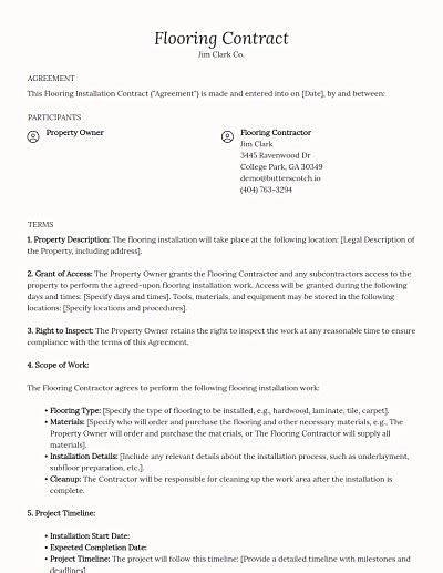 Flooring Contract Free Download