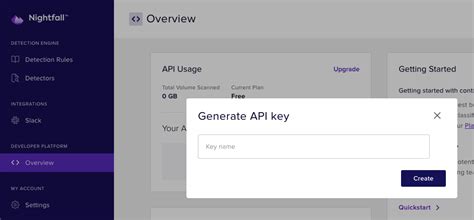 Creating An API Key