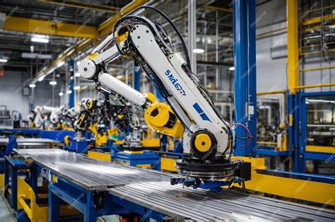 Smart Factory Robotics Enhancing Efficiency In Manufacturing Processes Premium Ai Generated Image