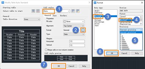 ★how set the decimal precision of zwcad table cell data technical