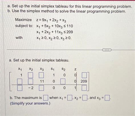 Solved Set Up The Initial Simplex Tableau For This Linear