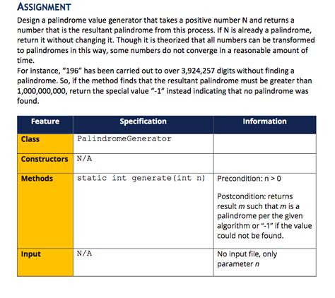 Solved Assignment Design A Palindrome Value Generator That