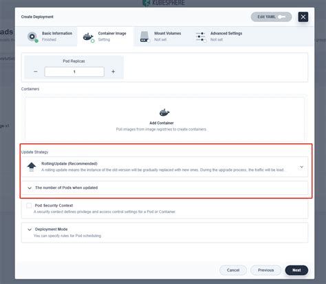 Optimize The Rolling Update Section When Creating The Workload · Issue