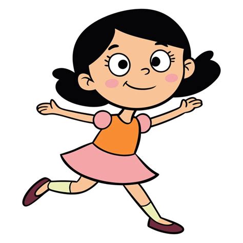 Una Niña Linda Y Linda Bailando Vector Premium Generado Con Ia