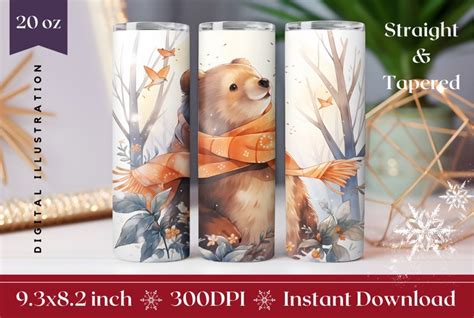 Winter Tumbler Wrap Winter Teddy Bear Tumbler 2940140