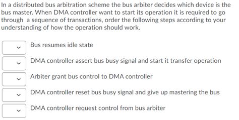 Solved In A Distributed Bus Arbitration Scheme The Bus