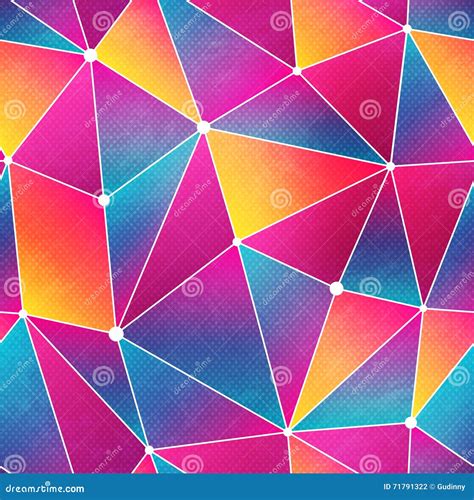 Bright Triangle Seamless Pattern With Grunge Effect Stock Illustration