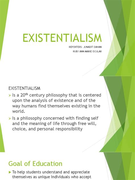 Existentialism Ppt Existentialism Value Ethics