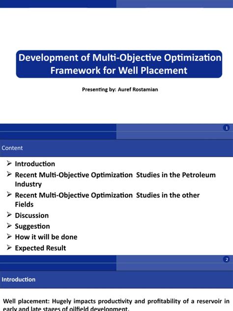 Development Of Multi Objective Optimization Framework For Well Placement Pdf Mathematical