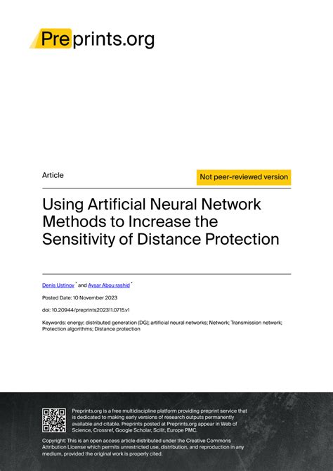 pdf using artificial neural network methods to increase the sensitivity of distance protection
