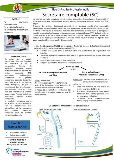 Secrétaire Comptable Sc Cfpa