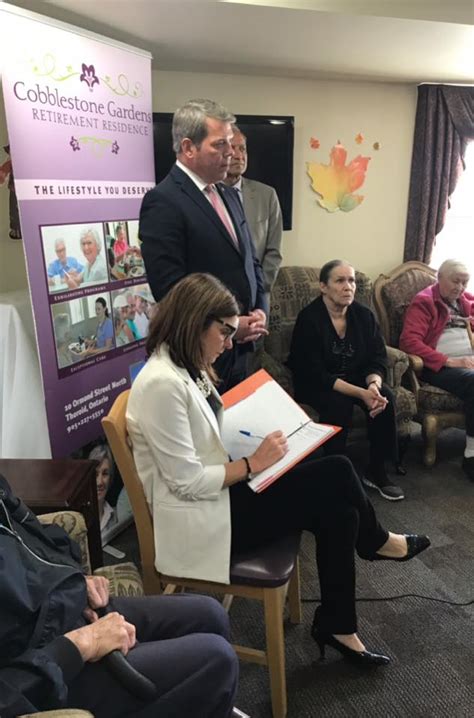 A Gathering With The Honorable Filomena Tassi Minister Of Seniors Cobblestone Gardens