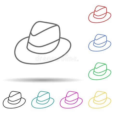 Trilby Hat Multi Color Set Icon Simple Thin Line Outline Vector Of