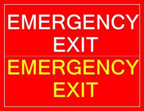 Printable Emergency Exit Sign Download This Free Printable Emergency Exit Sign If You Need To