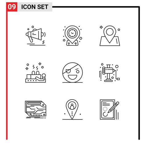 Set Of 9 Vector Outlines On Grid For Halloween Therapy Time Healing