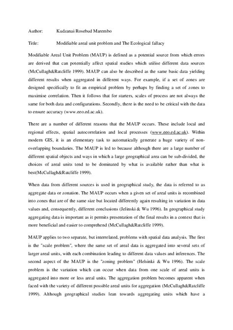 Doc Maup And Ecological Fallacy