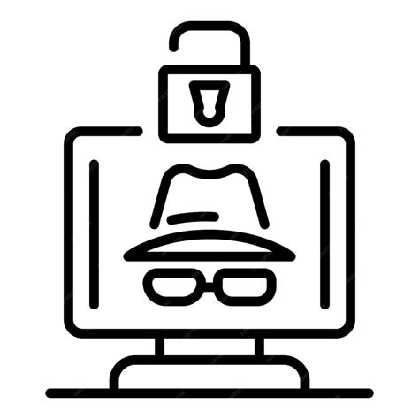 Premium Vector Hacker Protected Icon Outline Hacker Protected Vector