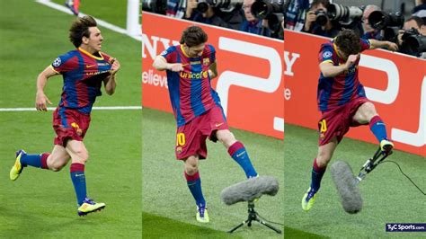 El Día Que Lionel Messi Festejó Pateando Un Micrófono En La Final De La Champions League Tyc