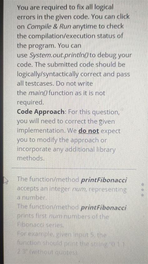 Solved You Are Required To Fix All Logical Errors In The
