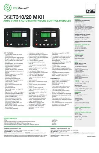 deep sea 7320 genset controller dse7320 24v dc at ₹ 23000 in pune